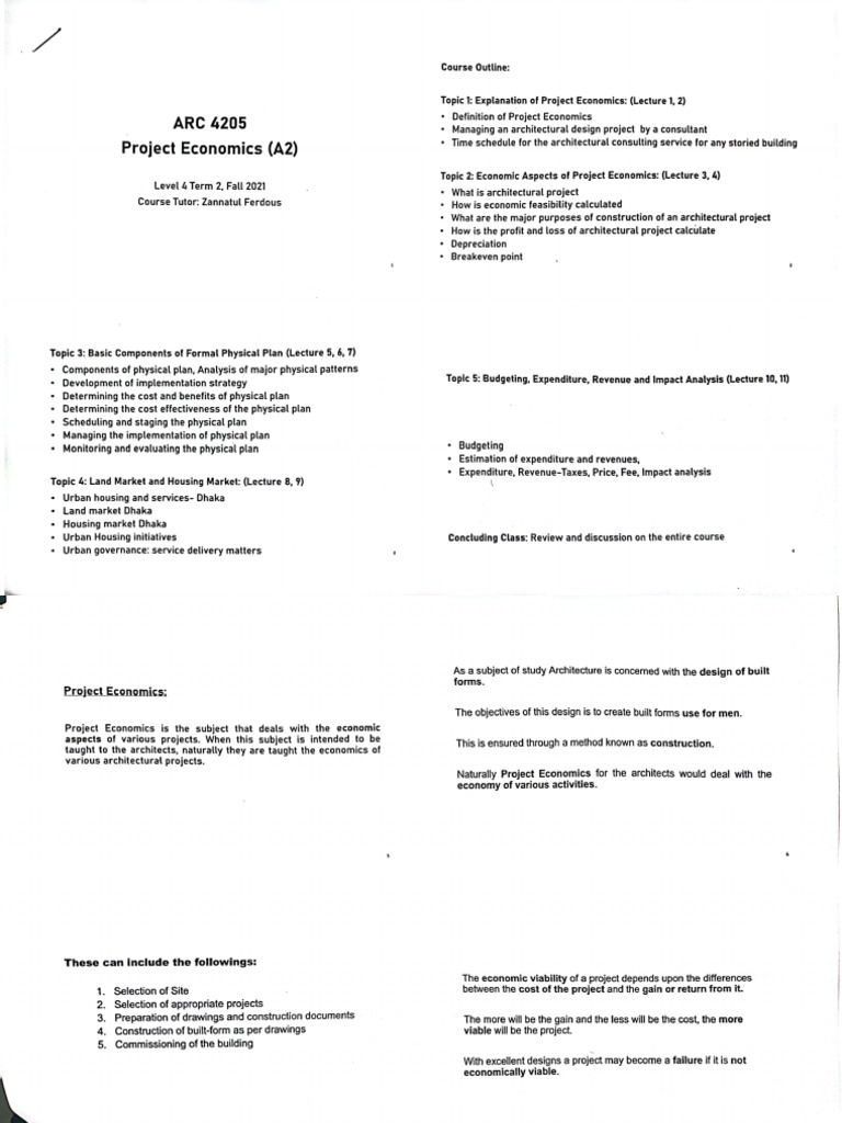 Project Economics A2 | PDF