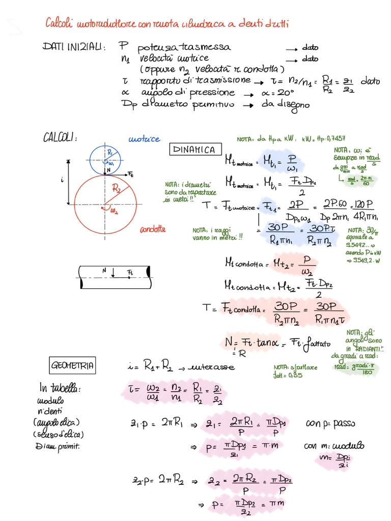 Formulario Calcolo Forze e Dimensioni - Teoria | PDF