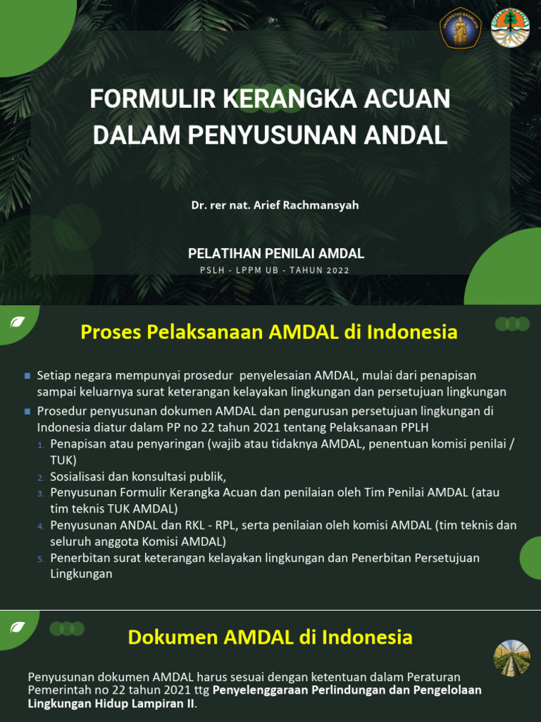 6 - Formulir Kerangka Acuan ANDAL | PDF