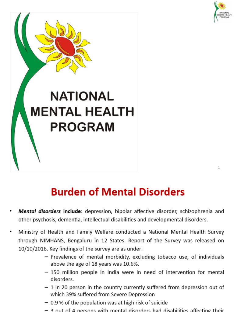District Mental Health Programme Overview | PDF