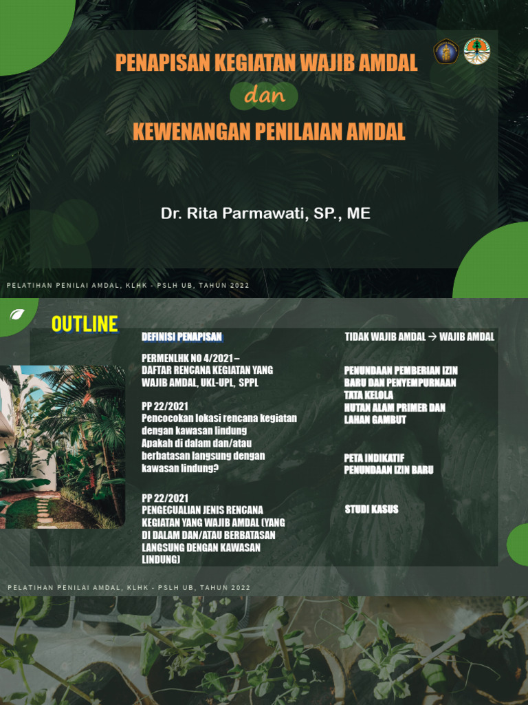 Pelatihan Penilaian AMDAL 2022 | PDF