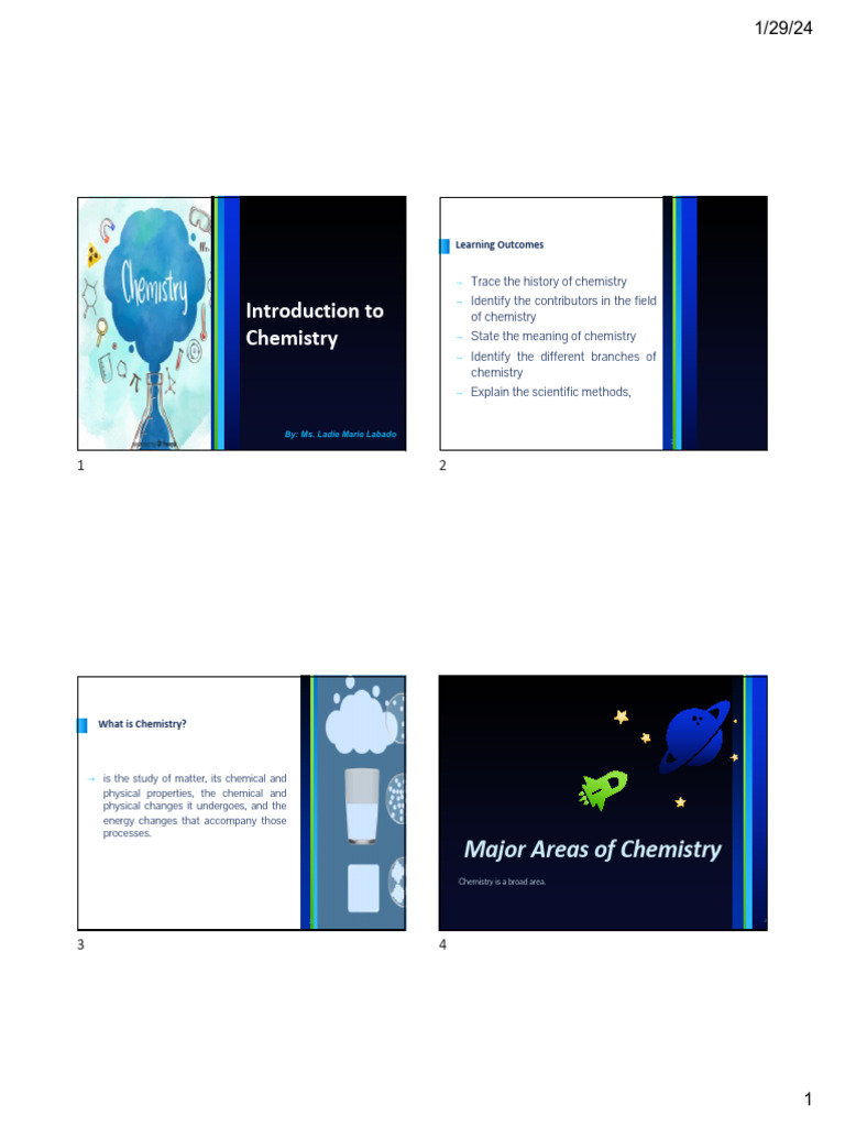 Introduction To Chemistry Presentation Guide BSPSY | PDF | Chemistry ...