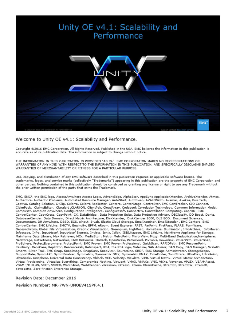 Welcome To Unity OE v4.1 - Scalability and Performance. | PDF | File System | Cache (Computing)