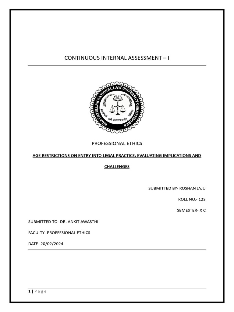 Continuous Internal Assessment | Download Free PDF | Profession ...