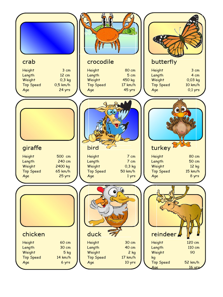 Animal Card Game | PDF | Organisms