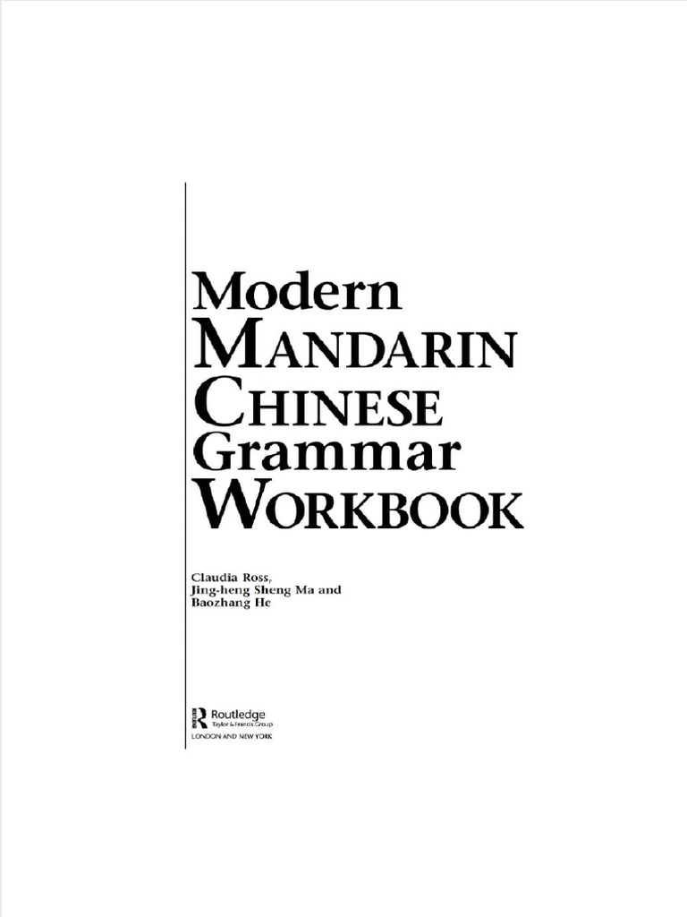 Dokumen - Tips - Chinese Grammar Workbook With Ocr | PDF | Chinese ...