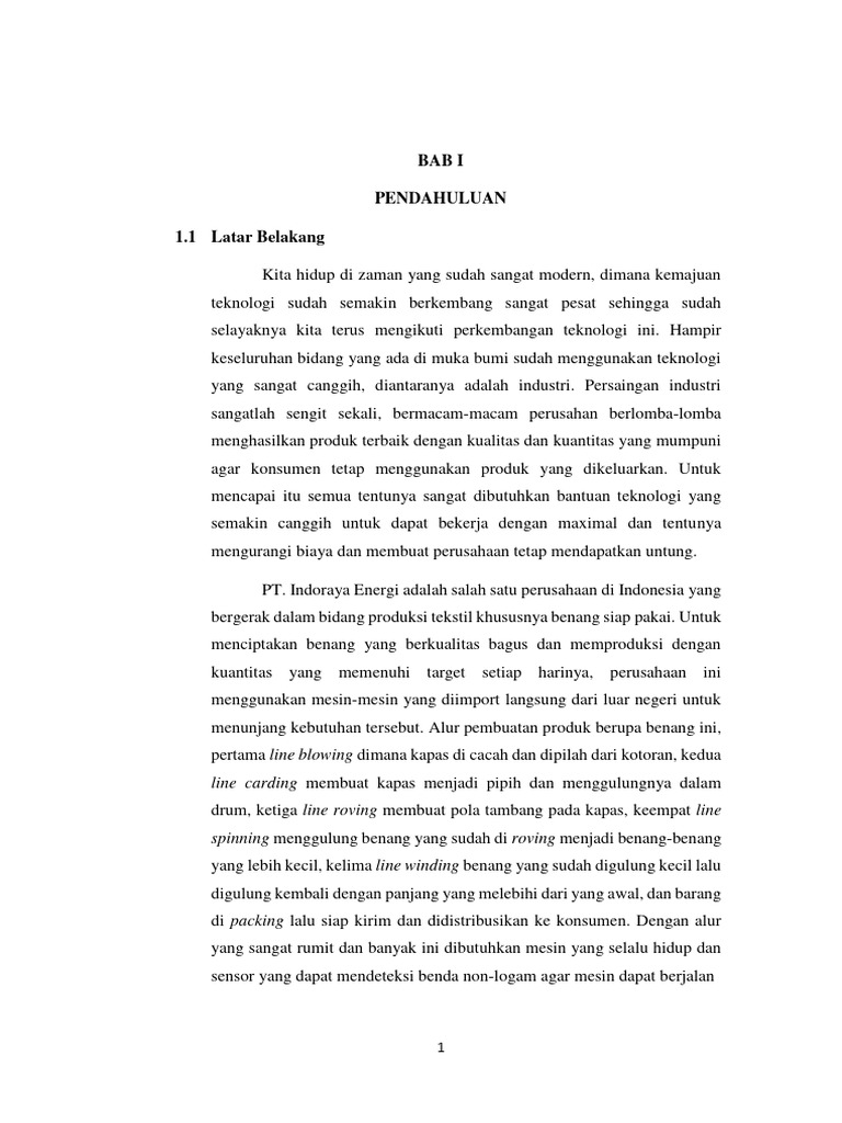 Contoh Pembahasan Bab1 Laporan Kerja Praktik | PDF