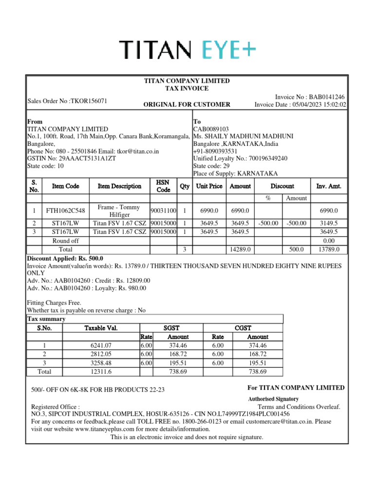 Invoice 20022024142838 | PDF | Invoice | Glasses