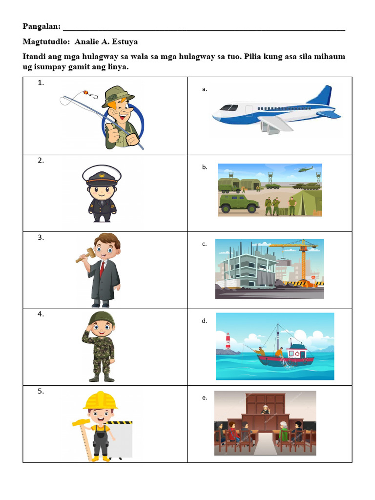 Mga Trabaho Activity | PDF