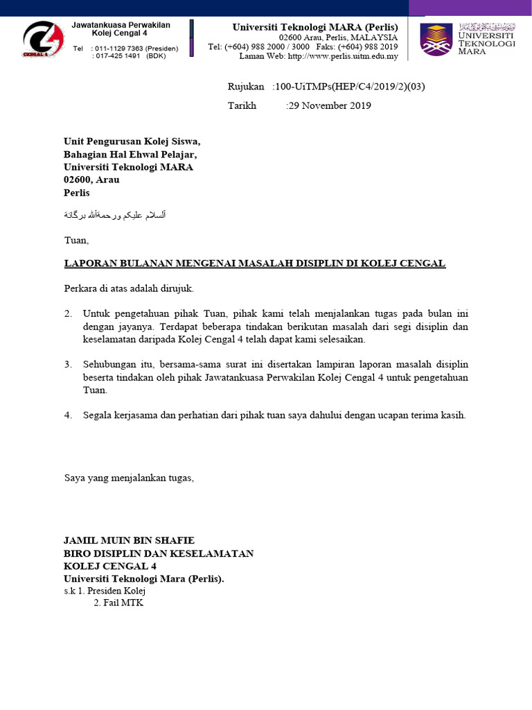 REPORT BDK NOV Baru-Jpk Cengal 4 | PDF