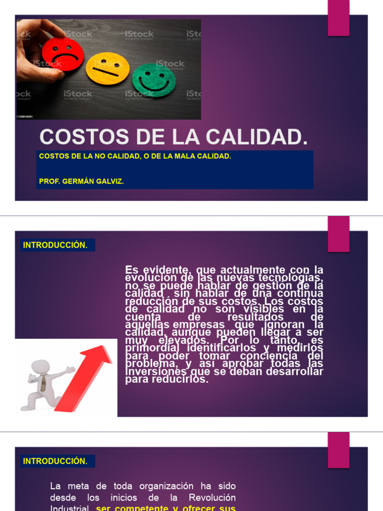 COSTOS DE LA CALIDAD Presentacion Del Profesor. | PDF