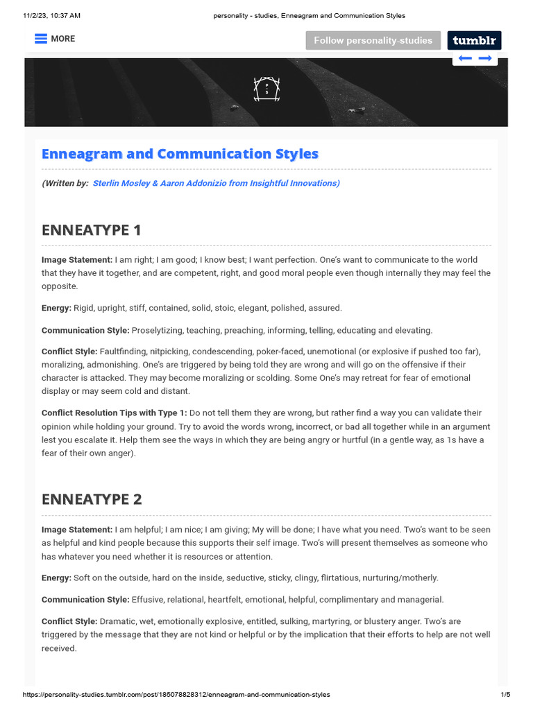 Enneagram and Communication Styles | PDF | Anger | Feeling