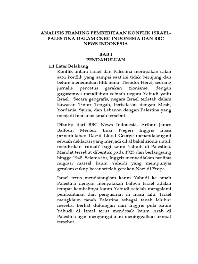 Analisis Framing Pemberitaan Konflik Israel A5 | PDF