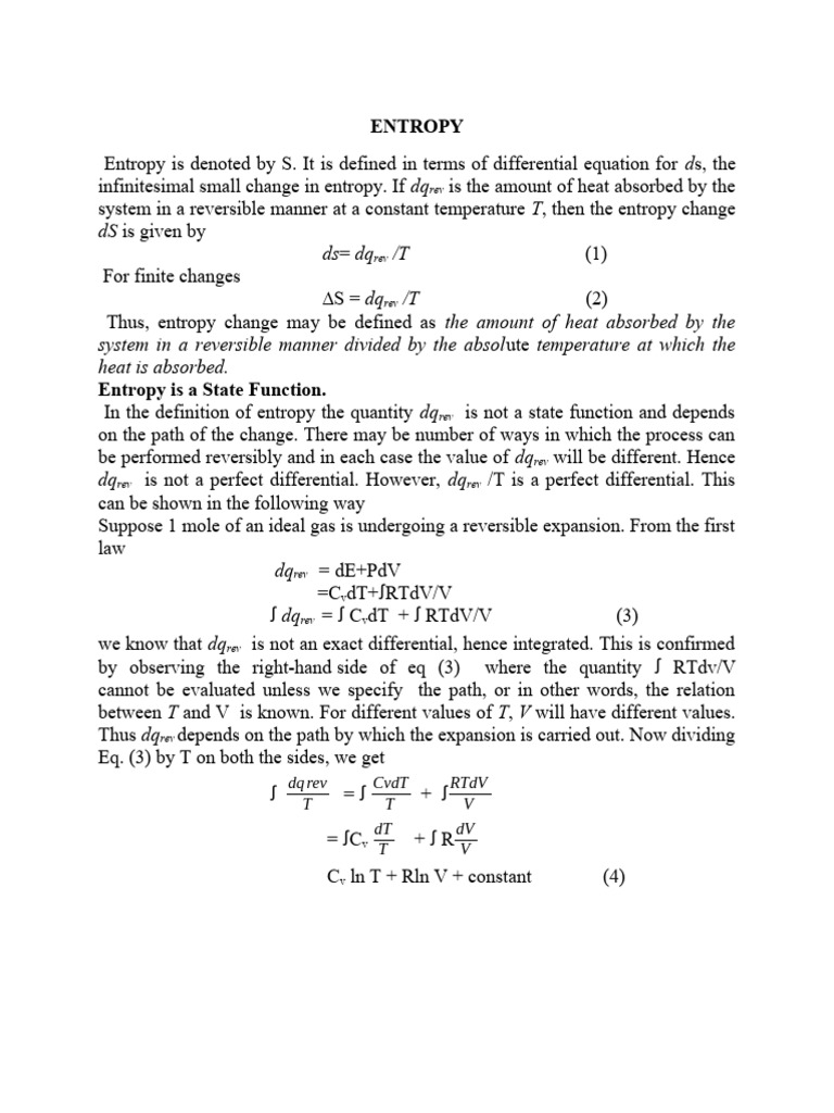 Entropy | PDF | Entropy | Heat