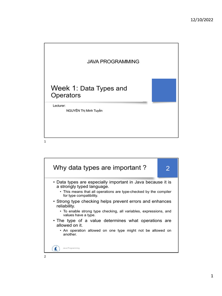 01-DataTypes Operators | PDF | Scope (Computer Science) | Data Type 01-DataTypes Operators | PDF | Scope (Computer Science) | Data Type