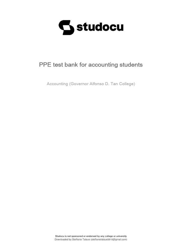 PPE Test Bank for Accounting Students | PDF