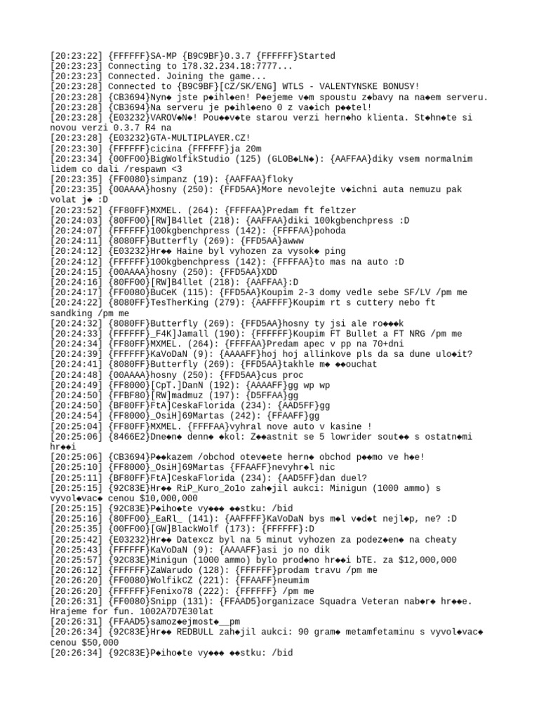 SA-MP 0.3.7 Game Connection Log | PDF