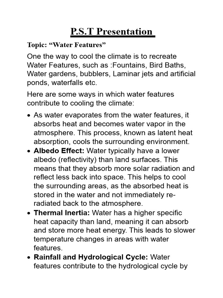 Benefits of Water Features for Cooling | PDF | Science & Mathematics