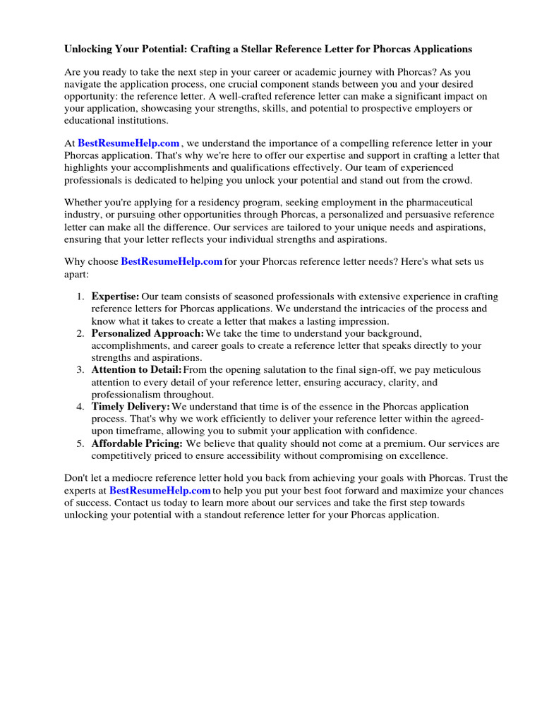 Reference Letter Phorcas | PDF | Career & Growth | Business