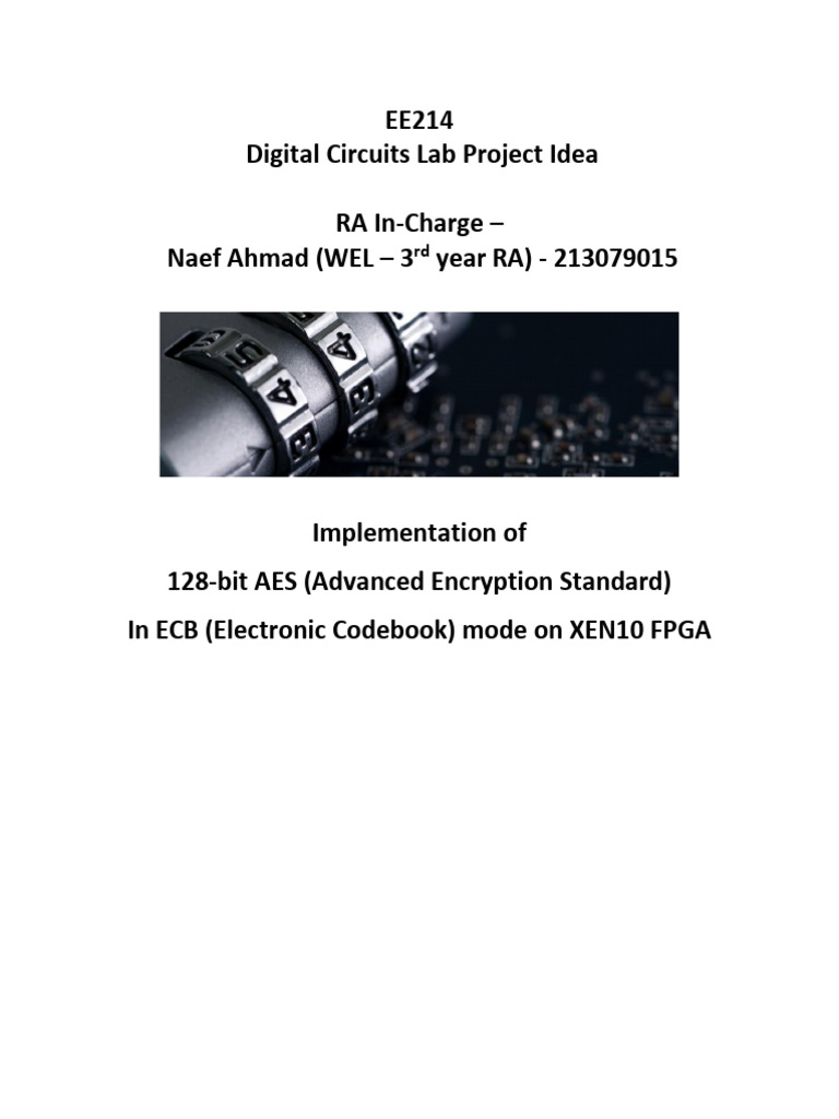 AES ECB Encryption on FPGA | PDF | Encryption | Cryptography