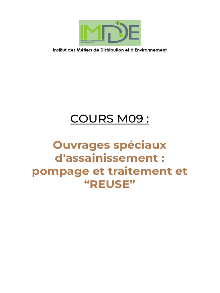 M9cours Module m9 Ouvrages Speciaux D'assainissement - Pompage Et Traitement Et Reuse | PDF ...