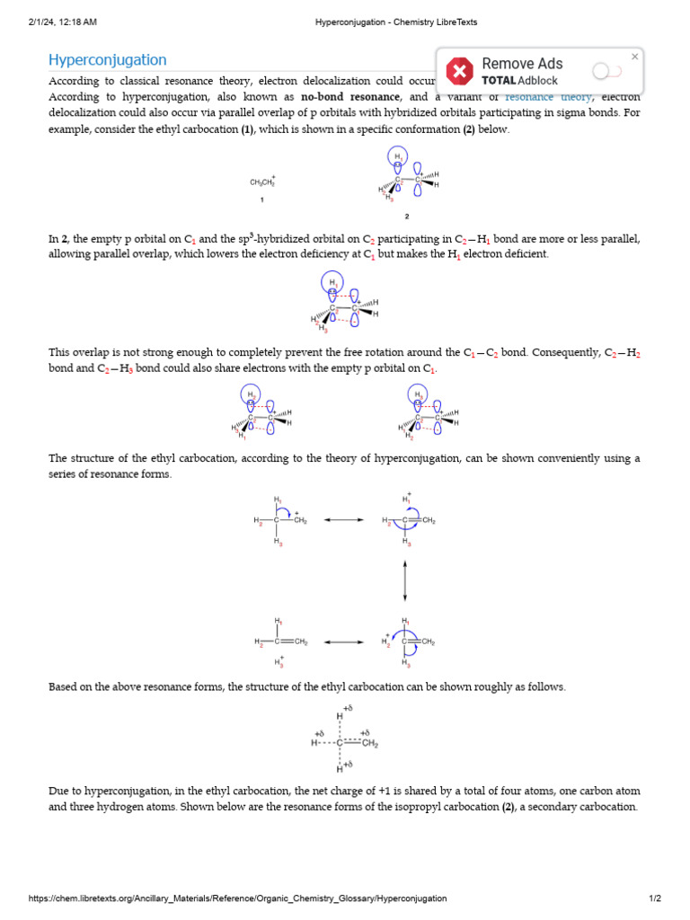Hyperconjugation - Chemistry LibreTexts | PDF | Chemical Bond | Atomic ...