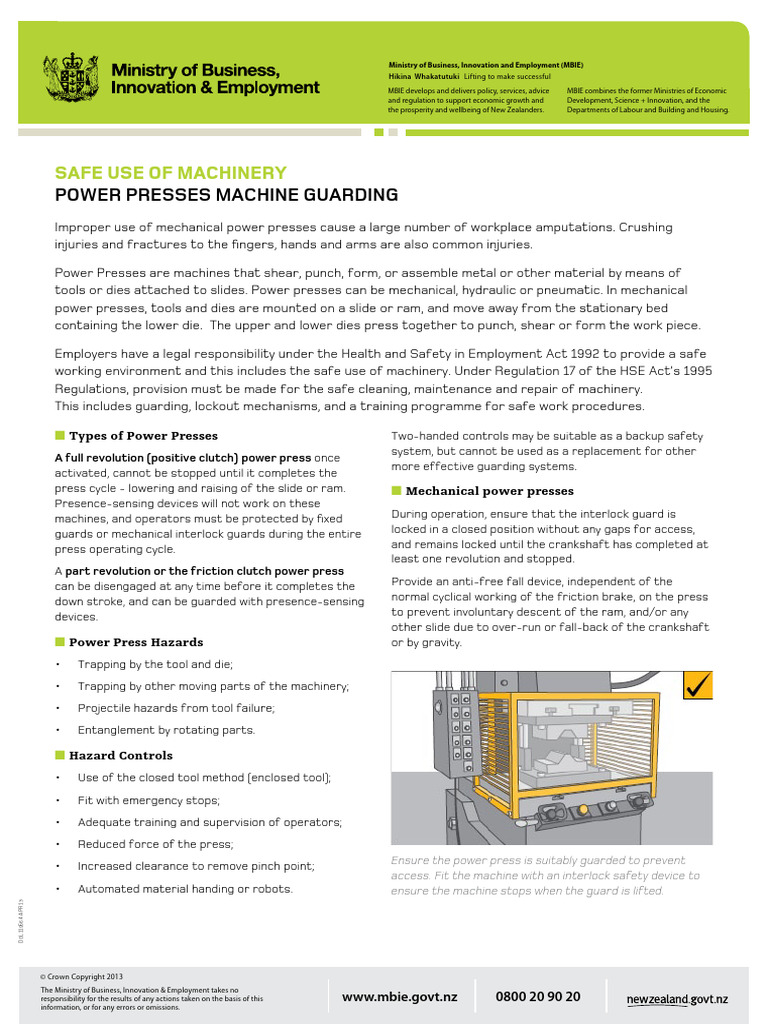 Power Presses Machine Guarding | PDF | Machines | Safety