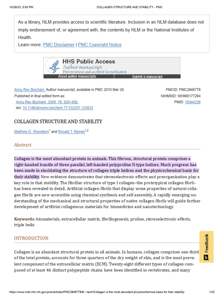 Collagen Structure | PDF | Collagen | Alpha Helix