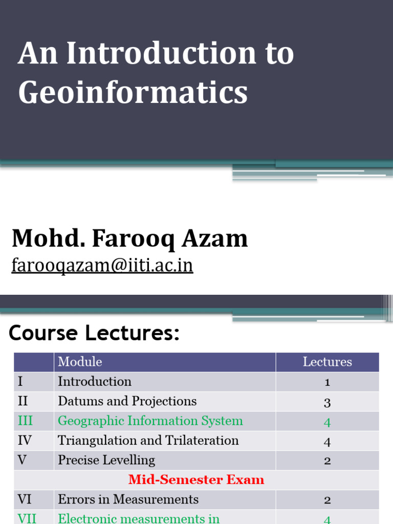 Lecture - 2 - Introduction To Geoinformatics | PDF | Geodesy | Surveying