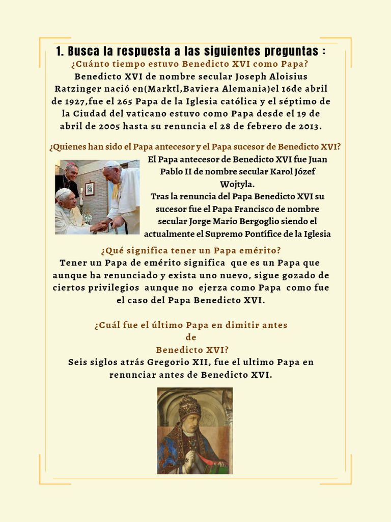 Beige Simple Communion Vertical Card | PDF | Papa Benedicto Xvi | Papa