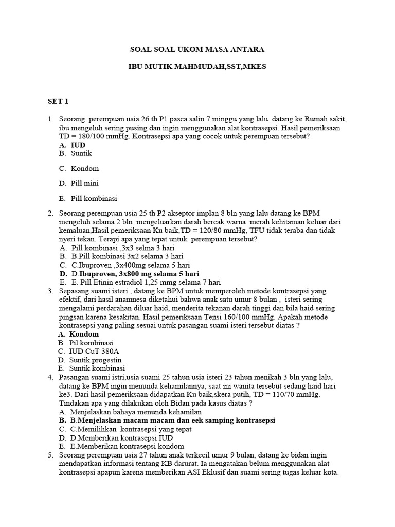 Soal Masa Antara Set1 | PDF