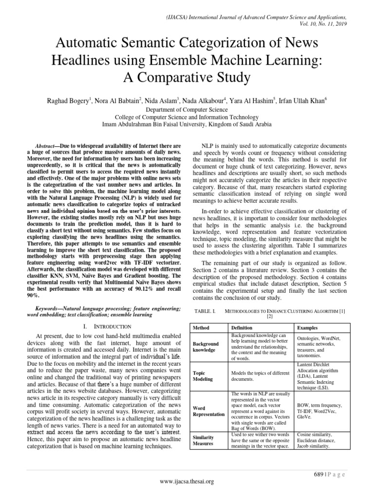 Bogery Et Al 2019 Automatic Semantic Categorization Of News