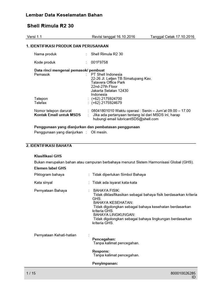 Shell Rimula R2 30 1 | PDF