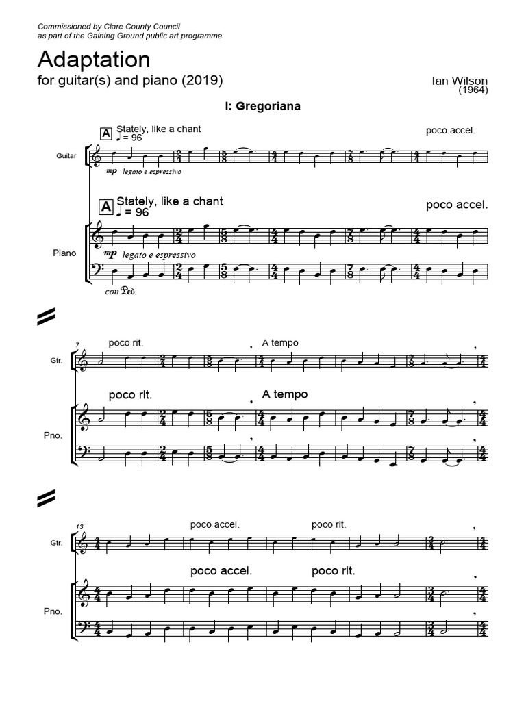 Ian WILSON - Adaptation SCORE | PDF | Musical Compositions | Musical ...