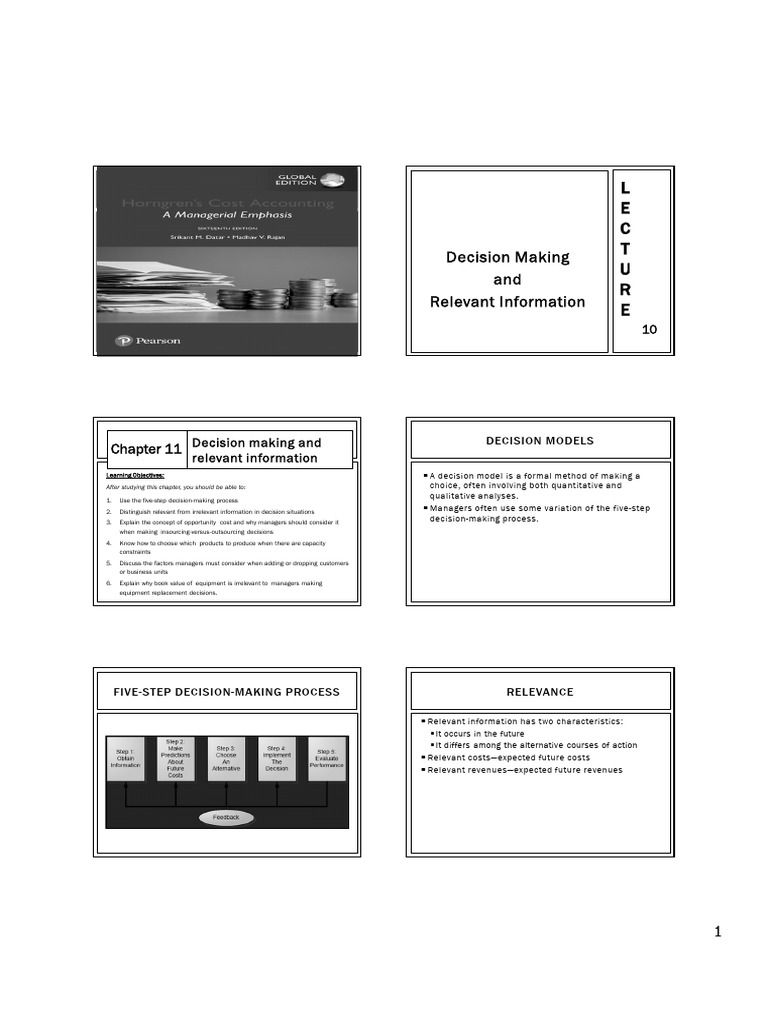Lecture 10 - Chapter11 (Compatibility Mode) | PDF | Decision Making | Profit (Economics)