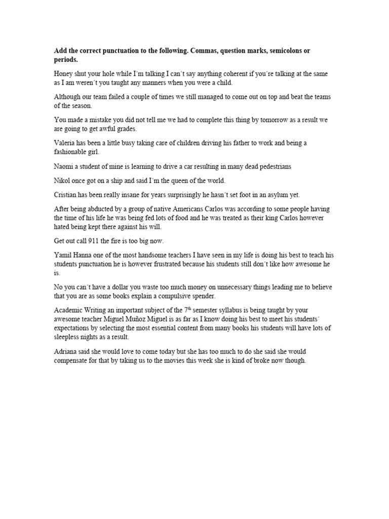 More Punctuation | PDF | Mystery, Thriller & Crime Fiction | General Fiction