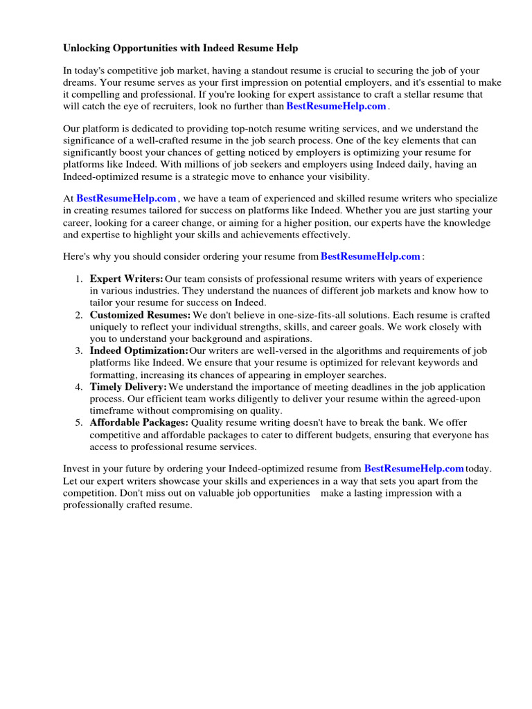 Indeed Resume Help | PDF | Résumé