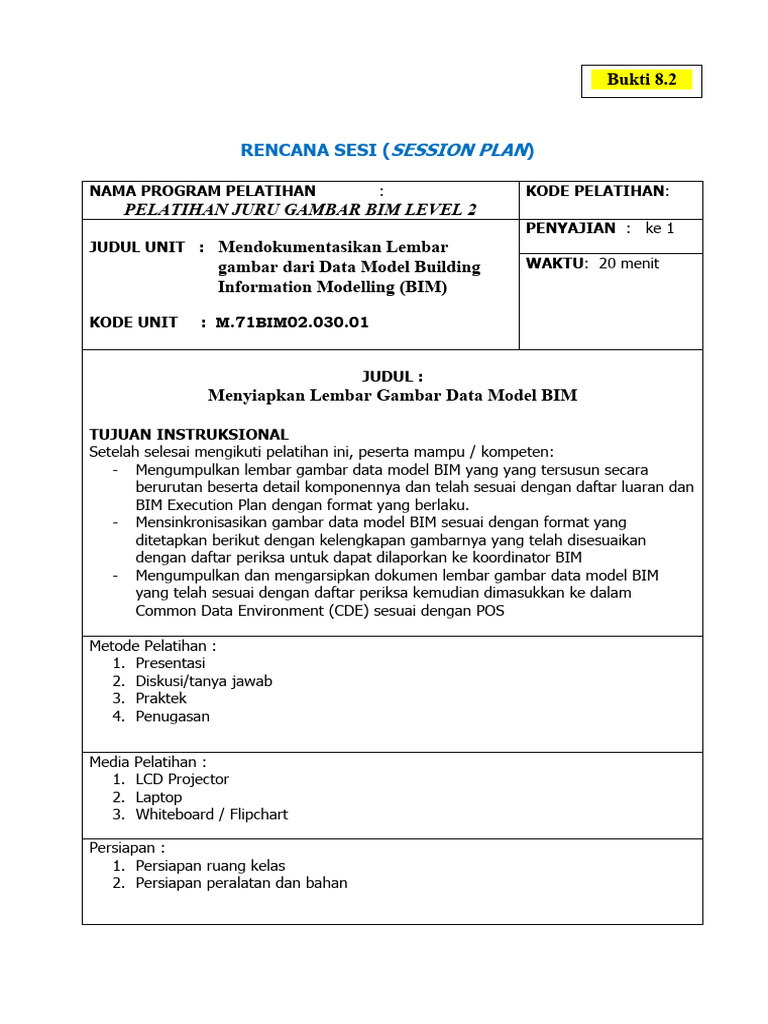 Bukti_Rencana Sesi Pembelajaran (Session Plan) | PDF