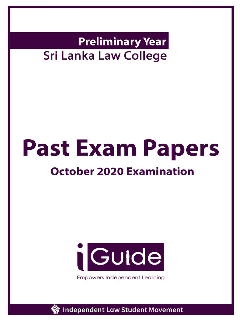 Past Exam Papers 2020 October Examinations English Medium Compressed 1 ...