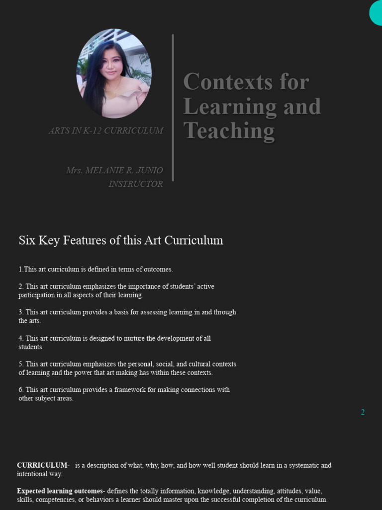 Contexts For Learning and Teaching | PDF | Curriculum | Learning