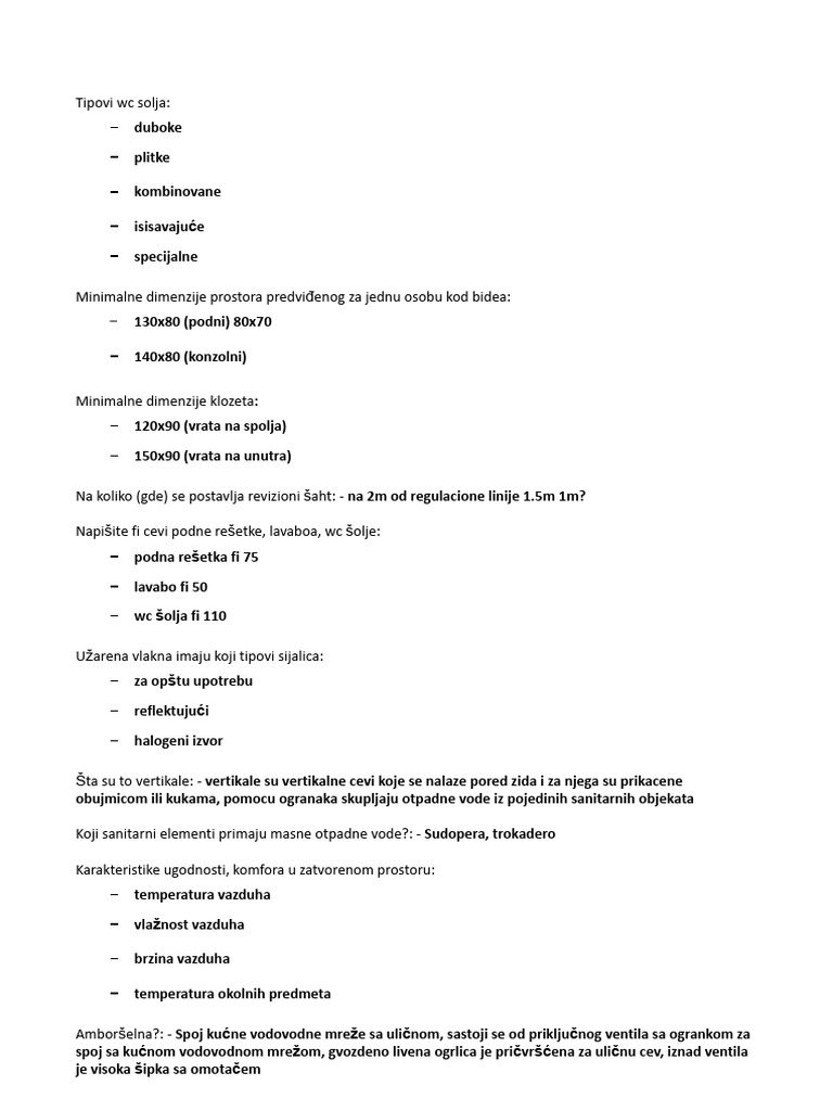 Pitanja Za Ispit Iz Instalacija | PDF