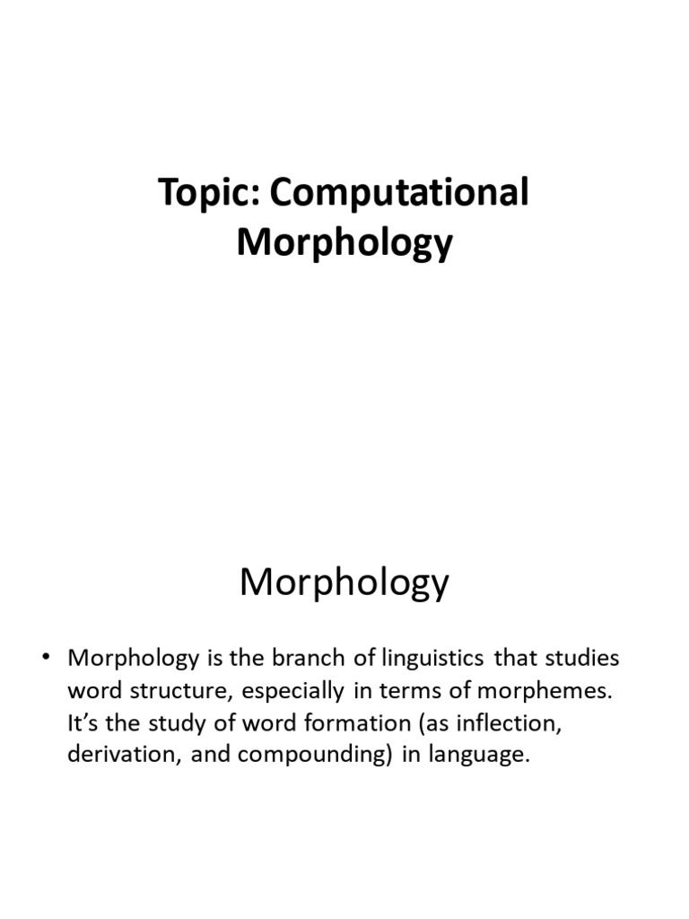 Morphology | PDF | Word | Morphology (Linguistics)