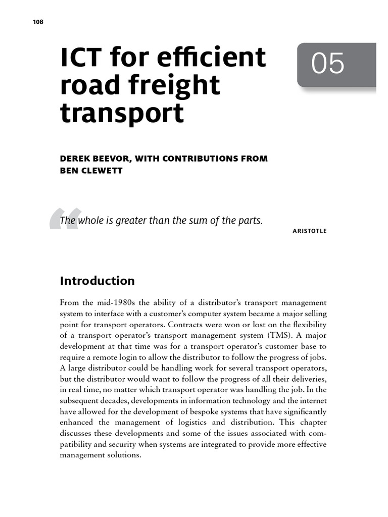 Ch5 - ICT For Efficient Road Freight Transport | PDF | Cloud Computing ...