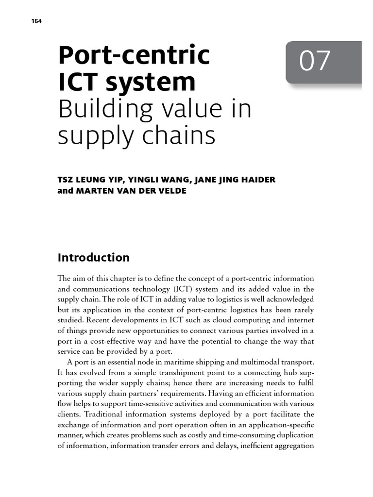 Ch7 - Port Centric ICT System | PDF | Logistics | Port