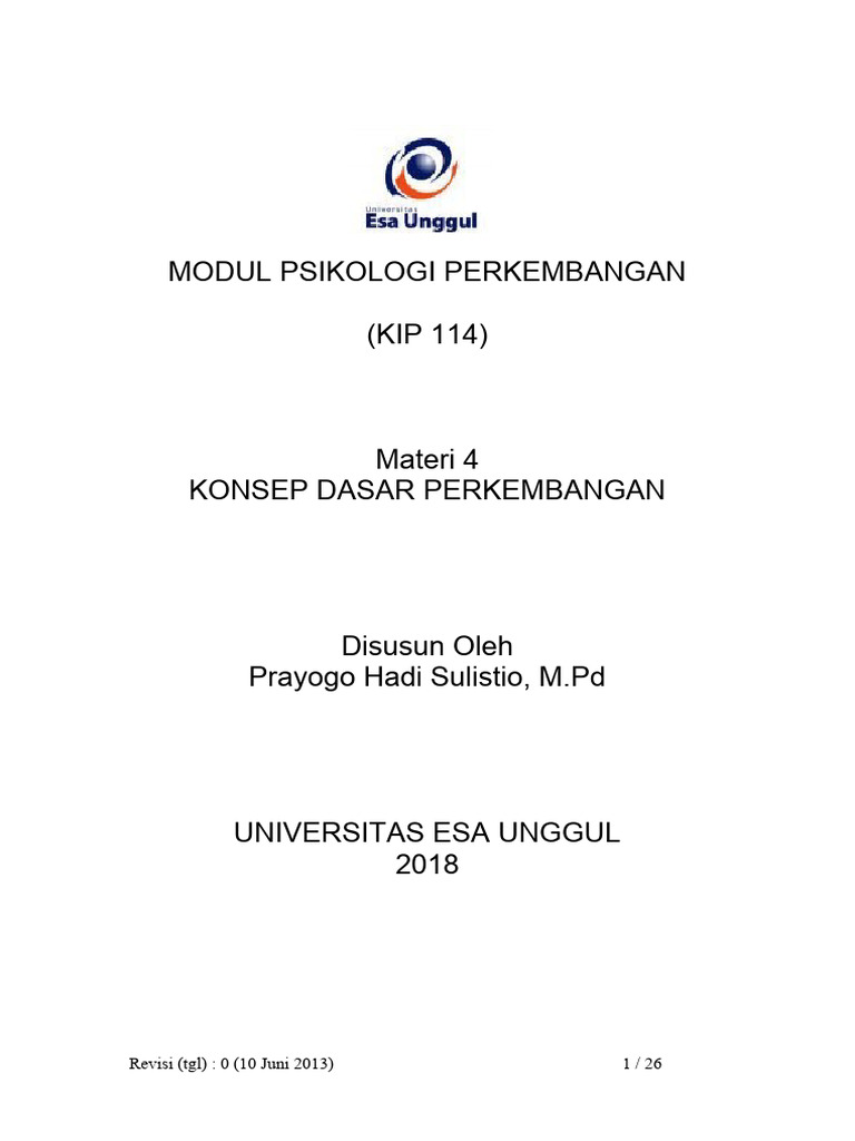 Modul Konsep Dasar Perkembangan (TM 4) | PDF