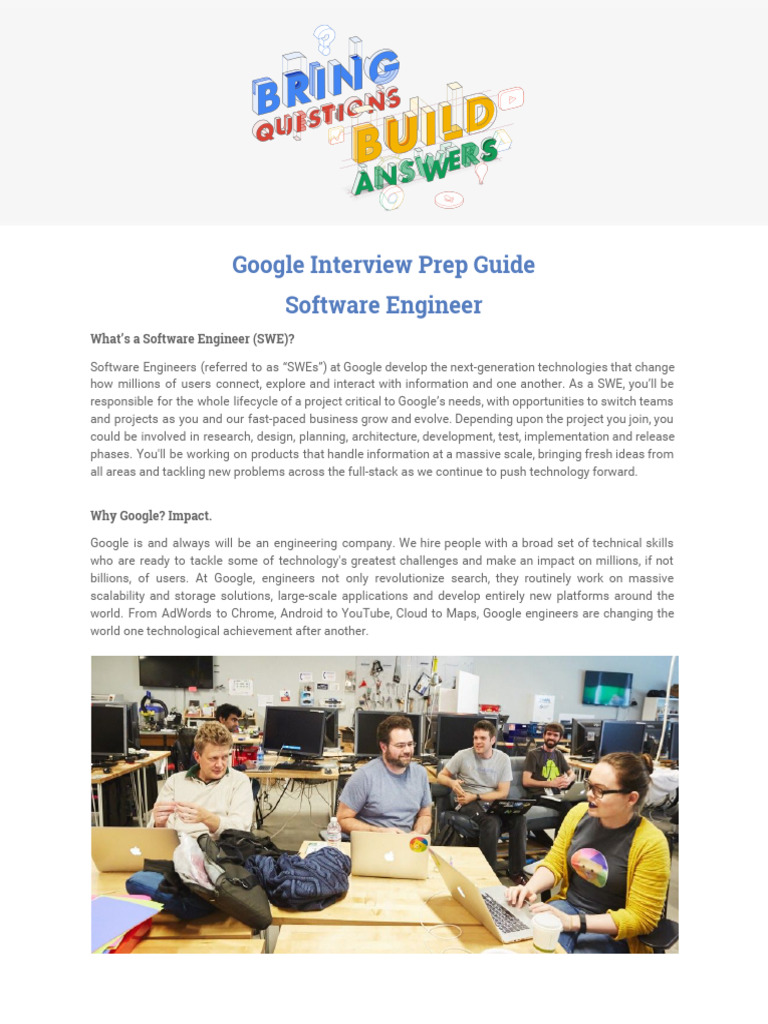 (Google Interview Prep Guide) Embedded Software Engineer (SWE) | Download Free PDF | Computer ...