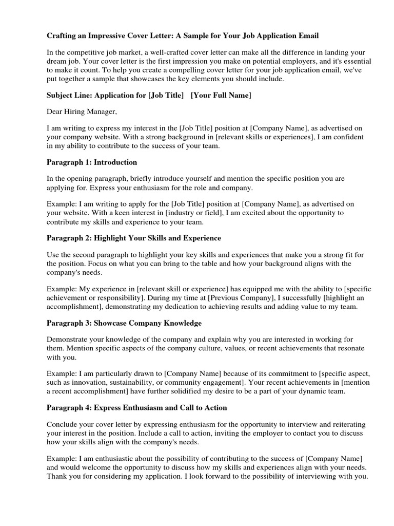 Cover Letter Mail Sample | PDF | Résumé | Linked In