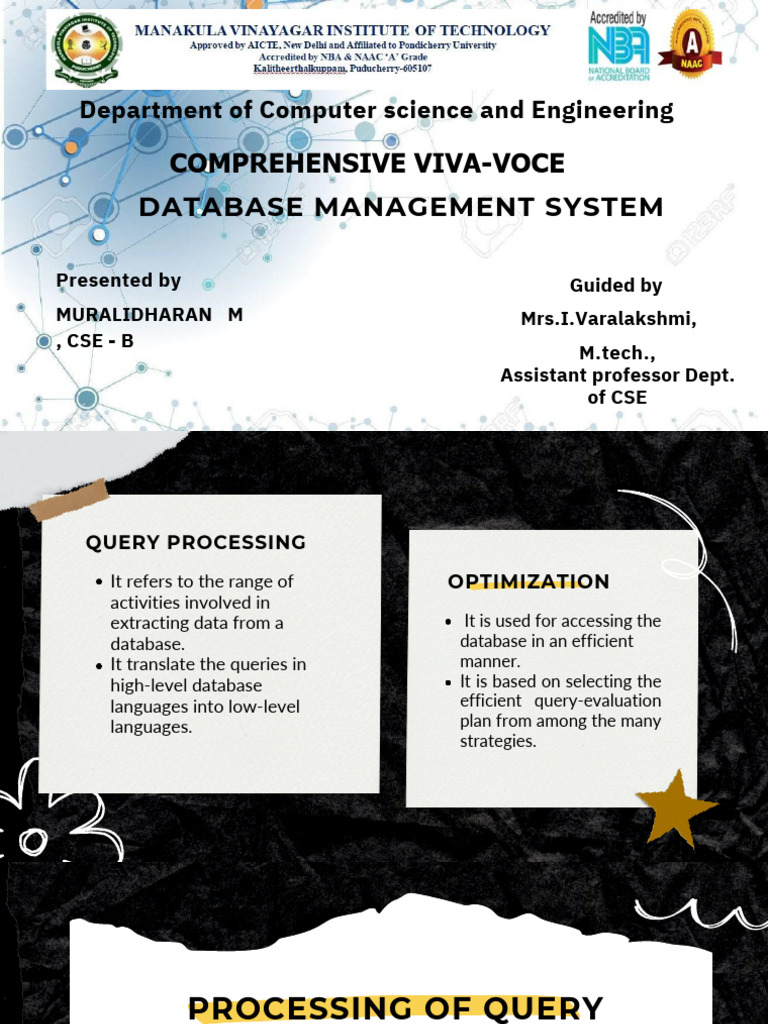Department of Computer Science and Engineering: Comprehensive Viva-Voce Database Management ...