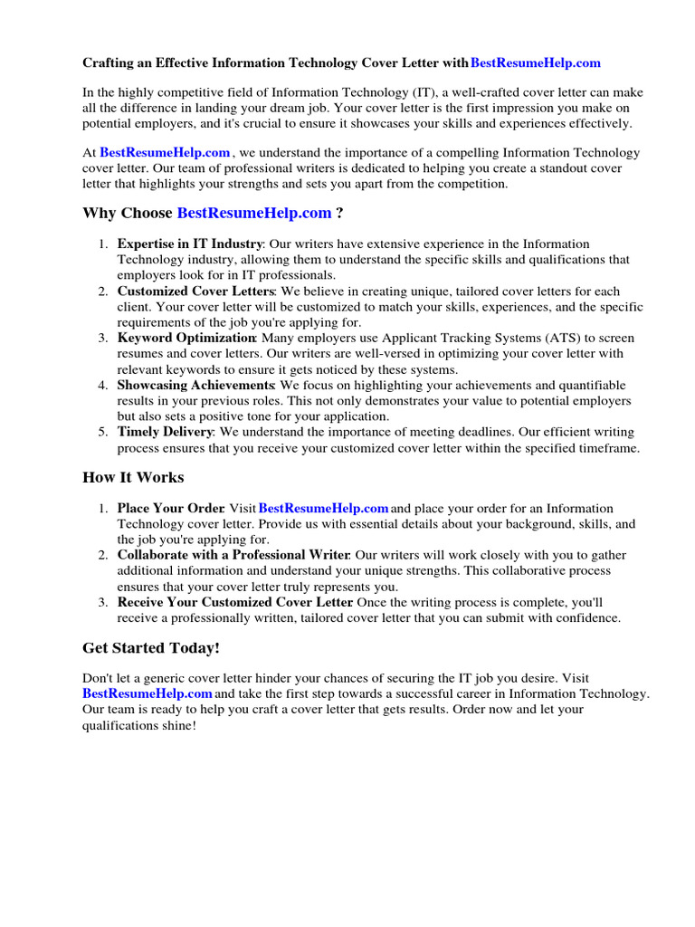 Information Technology Cover Letter Examples Entry Level | PDF ...