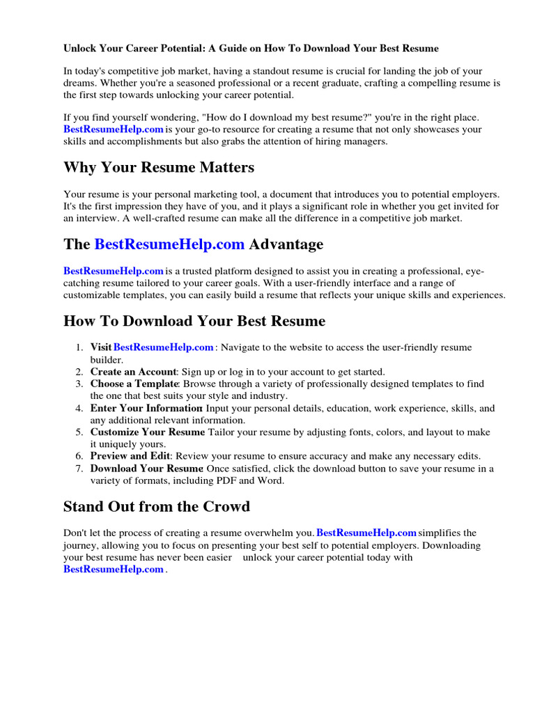 How To Download My Resume From Indeed | PDF | Résumé | Microsoft Word